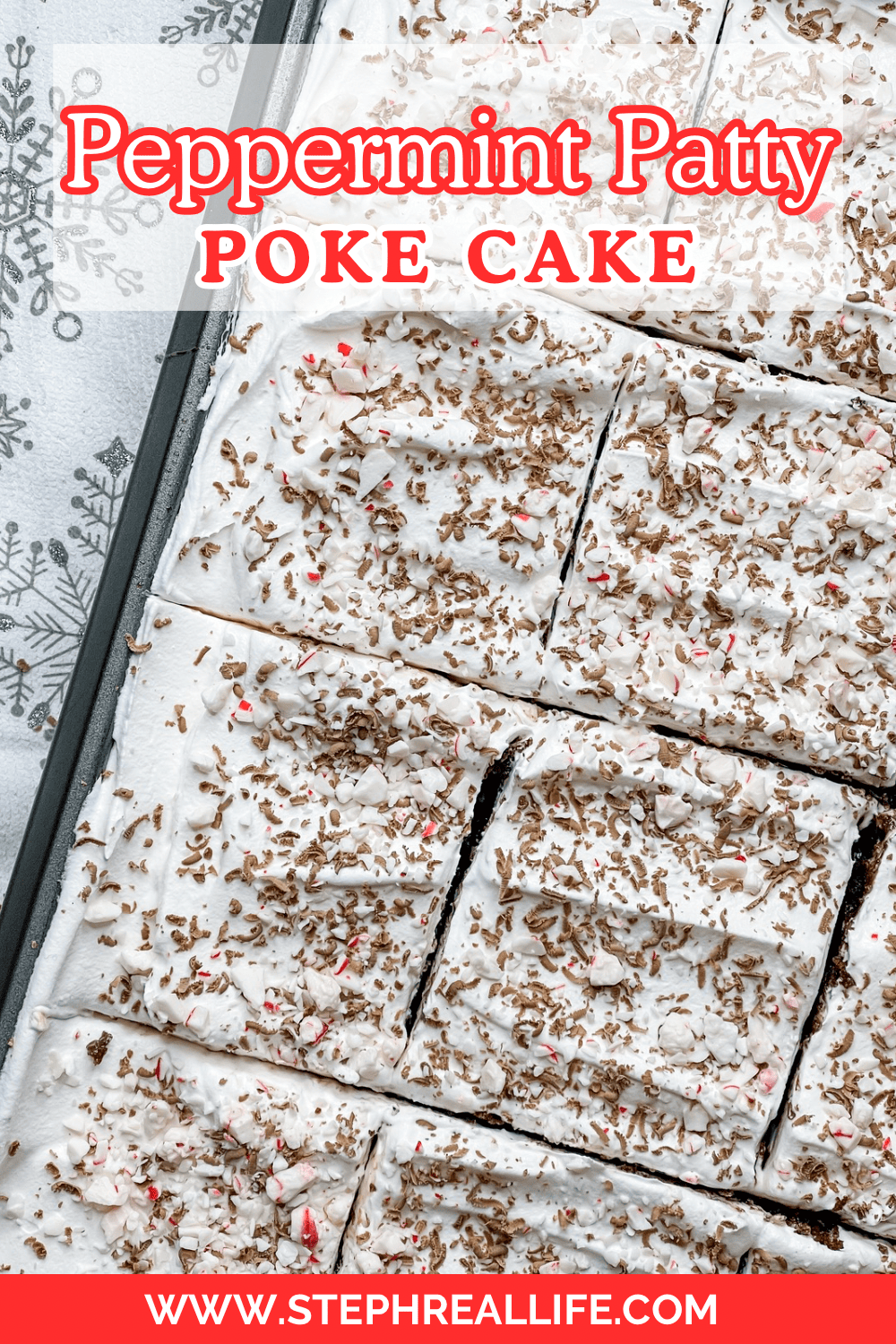 Peppermint Patty Poke Cake