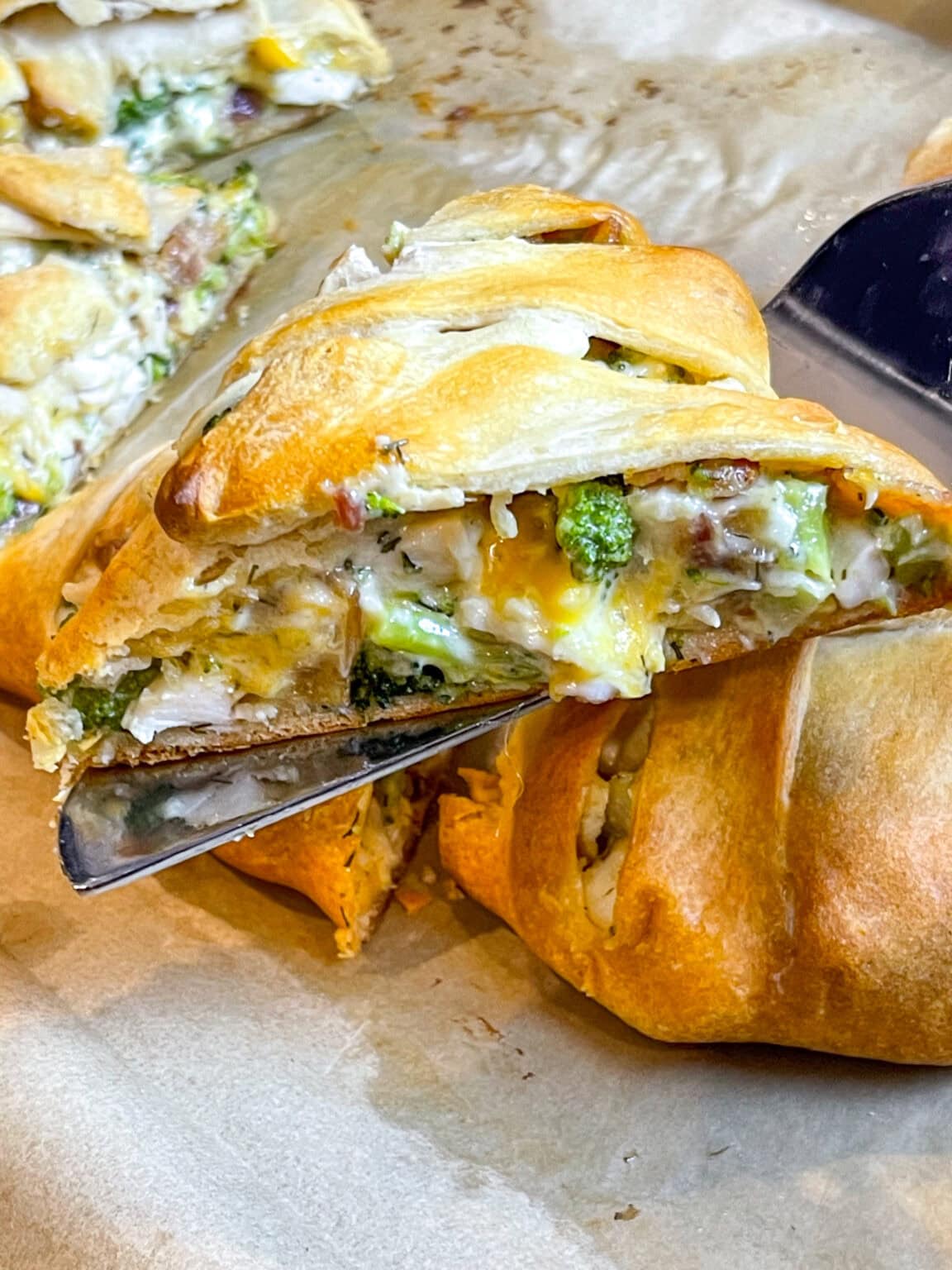 Cheesy Chicken Bacon Crescent Braid