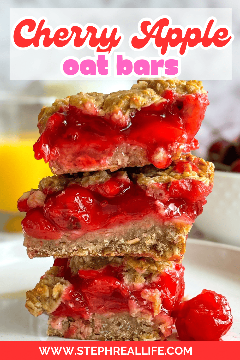 Cherry Apple Oat Bars