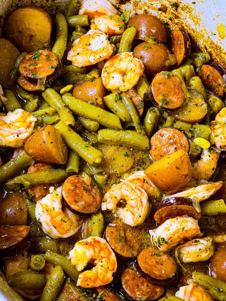 Crock Pot Swamp Potatoes with Shrimp