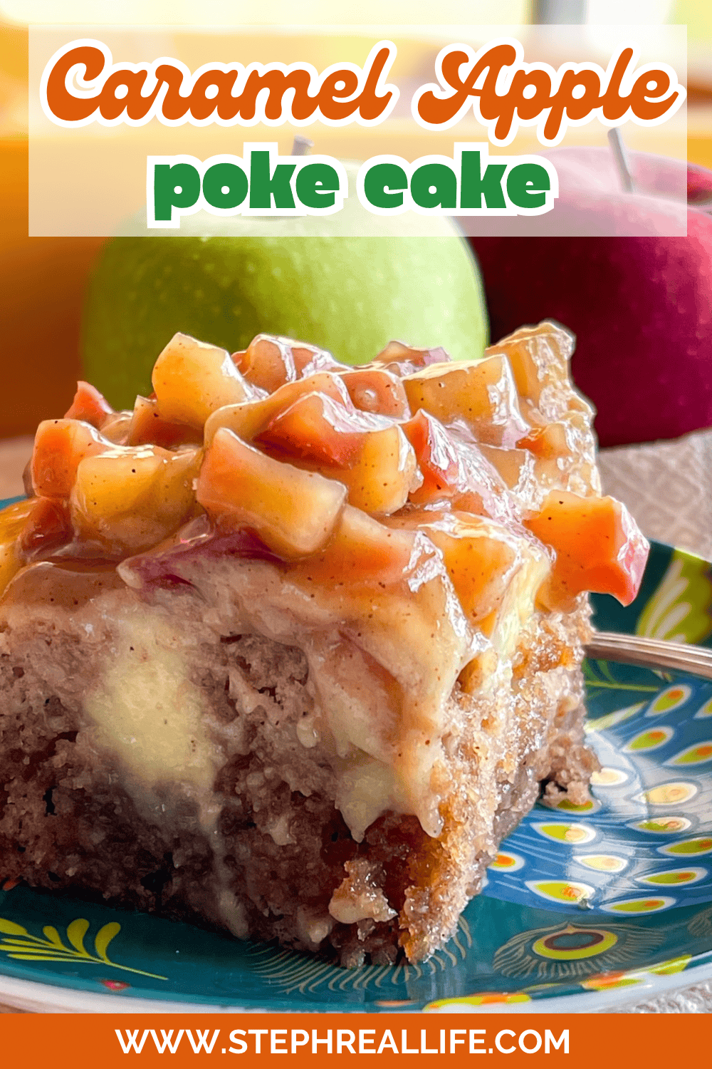 Caramel Apple Poke Cake
